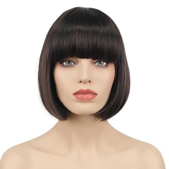 Lydell | Hair | Lydell 8 Straight Short Bob Hair Flat Bangs Cute ...